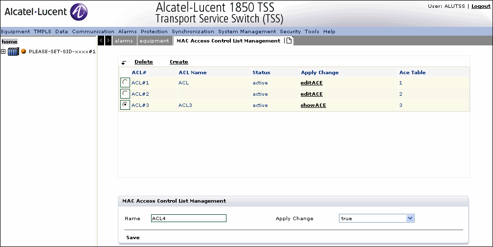 Procedure 3-32: Create MAC Access Control List